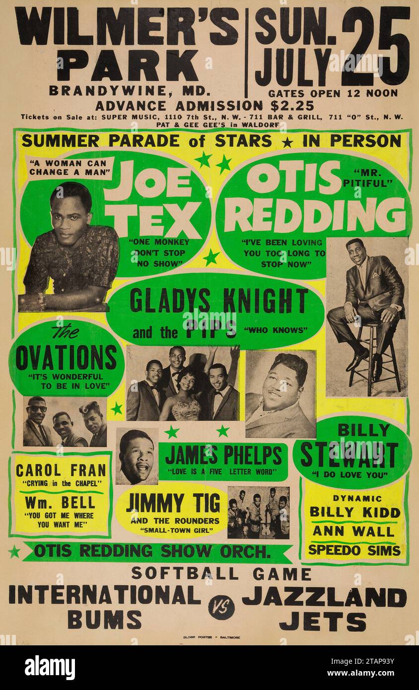 Vintage concert poster - Otis Redding and Joe Tex, Gladys Knight, The ...