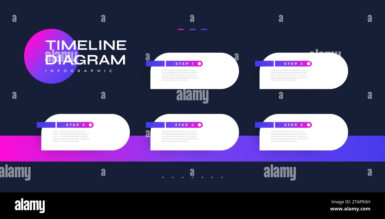 Colorful Infographic Design Template with 5 Options, Steps or Processes ...