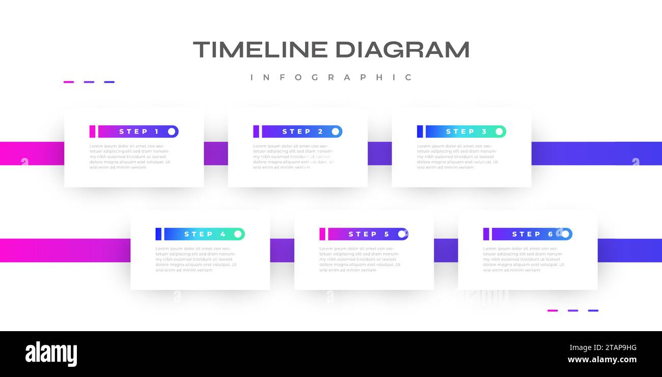 Modern and Colorful Infographic Design Template with 6 Options, Steps ...