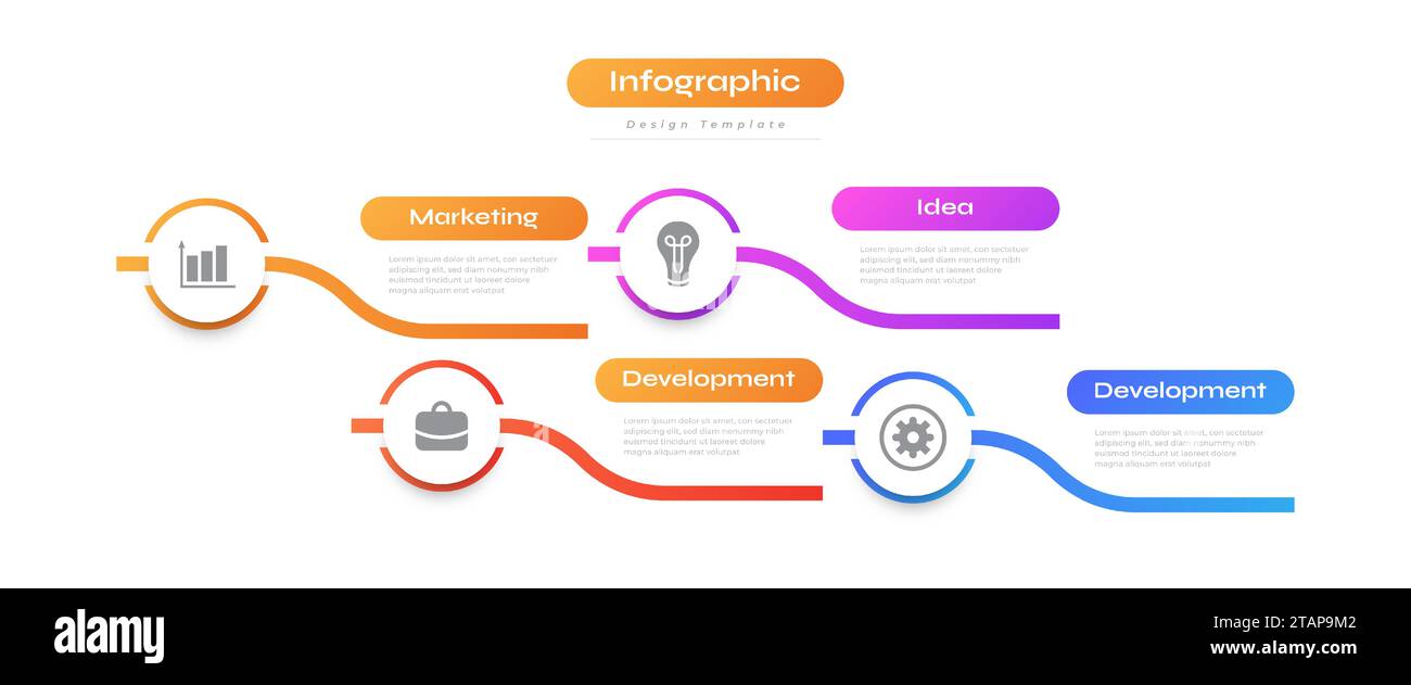 Modern Business Infographic Design Template with 4 Options or Processes ...