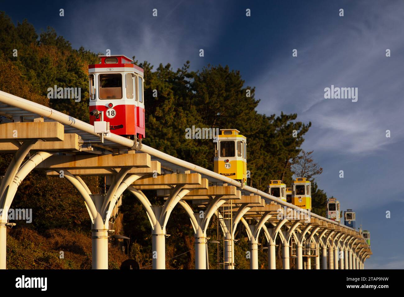 SKY Capsule Tram in Haeundae Blue Line in Busan, South Korea Stock ...