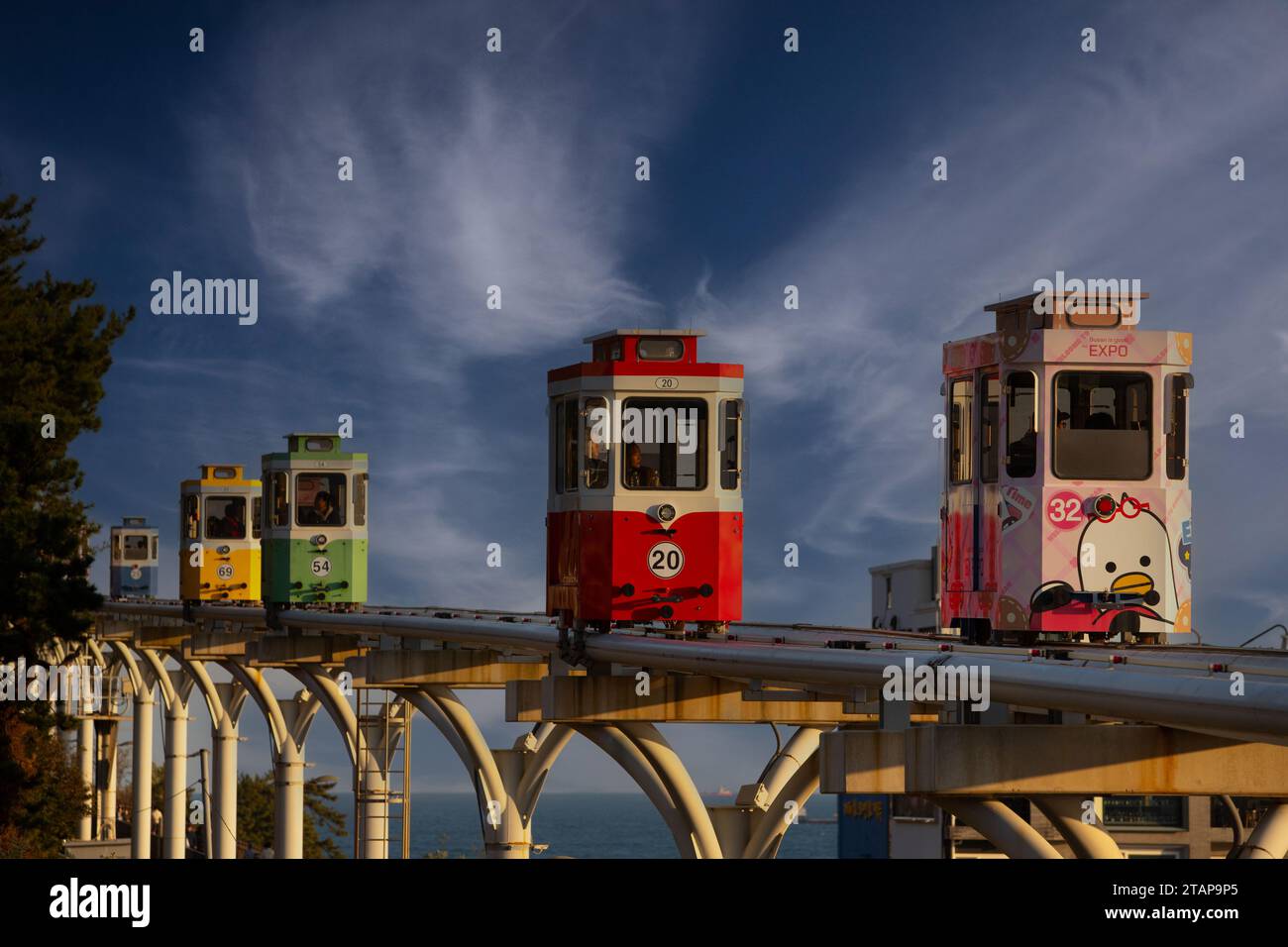 SKY Capsule Tram in Haeundae Blue Line in Busan, South Korea Stock ...