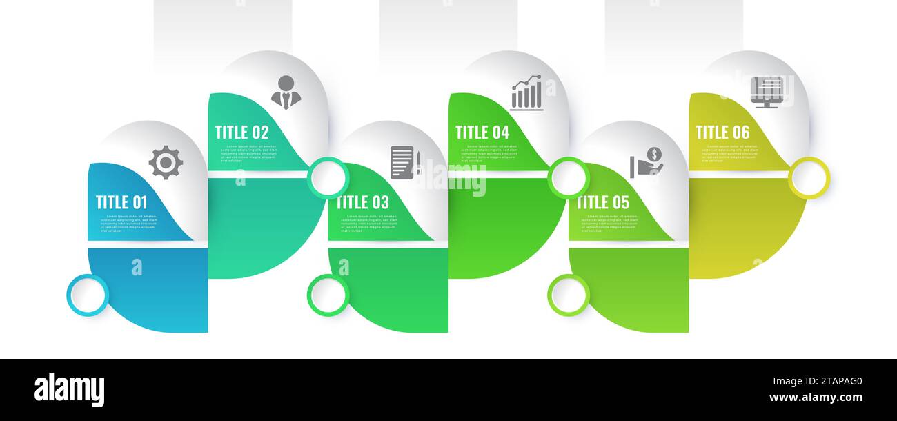 Business Infographic Design Template with 6 Options or Steps. Can be ...