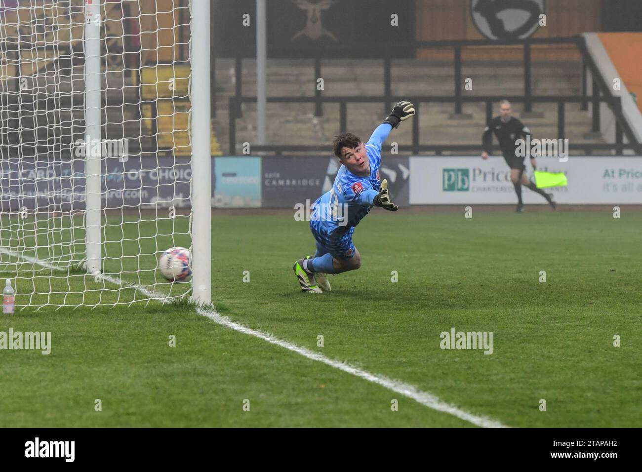 Goalkeeper Stephen McMullan (30 Fleetwood) unable to stop Danny Andrew ...
