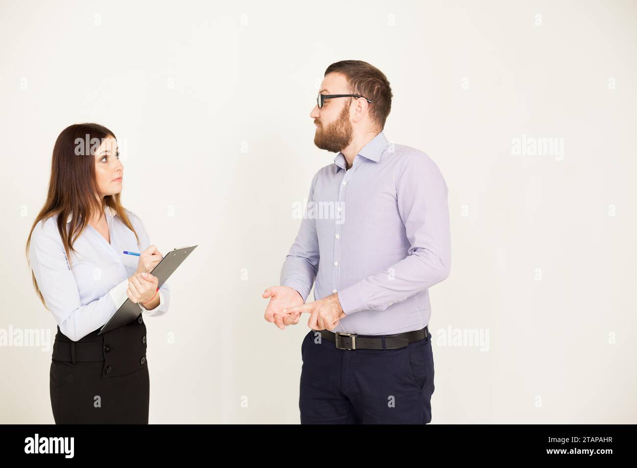 the leader tells the manager what to do Stock Photo - Alamy