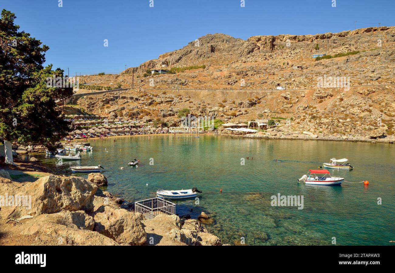 St Paul's Bay beach, Rhodes Stock Photo - Alamy