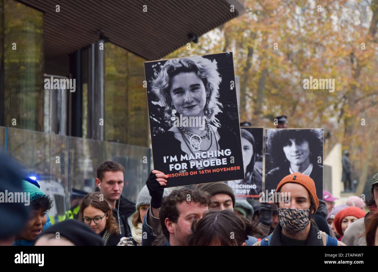 London, UK. 2nd December 2023. Just Stop Oil activists outside New ...