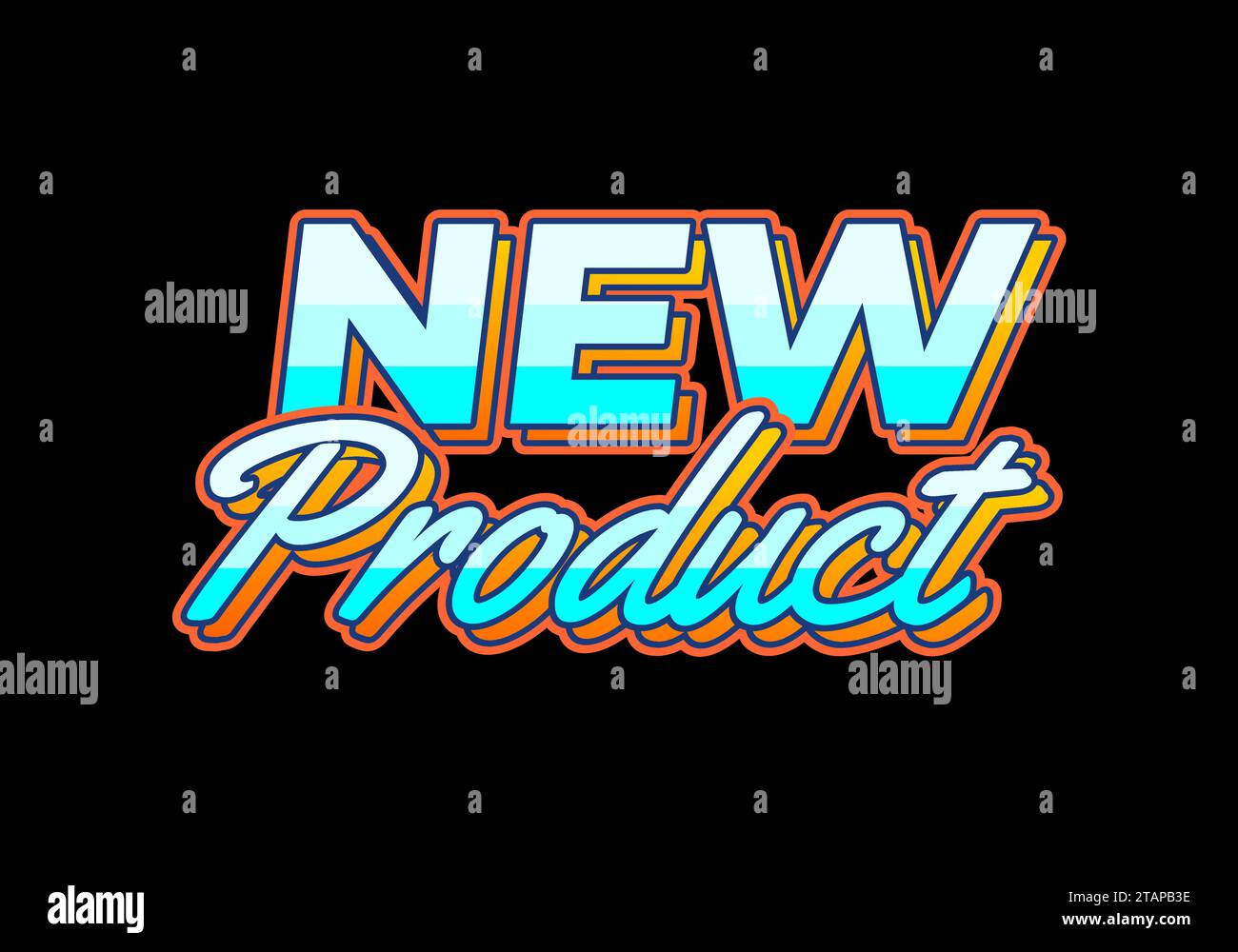 New product. Text effect design in white blue color Stock Vector Image ...