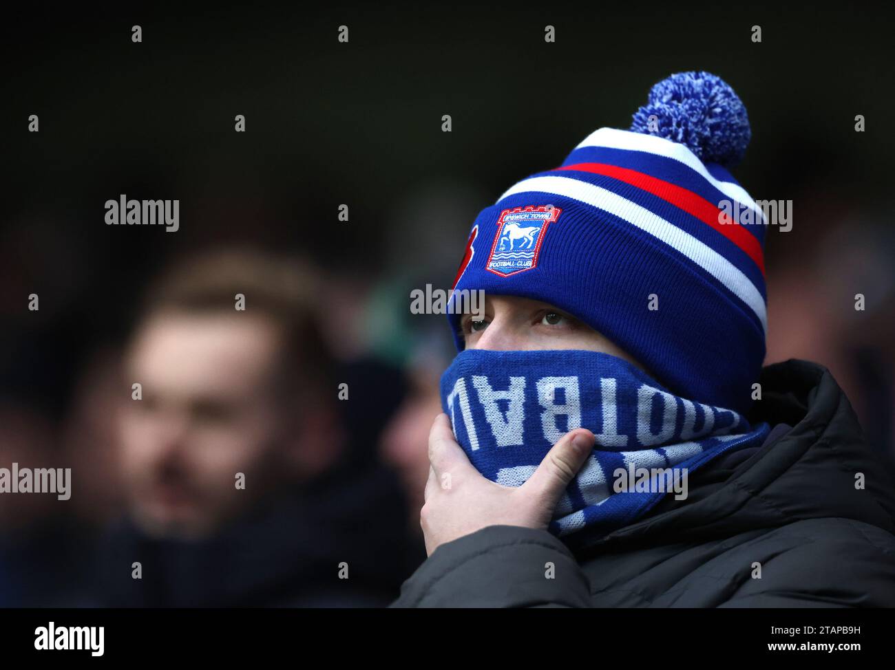 An Ipswich Town fan in the stands during the Sky Bet Championship match ...