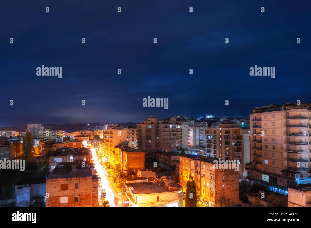 View of night city of Vlore. Albania 2023 Stock Photo - Alamy