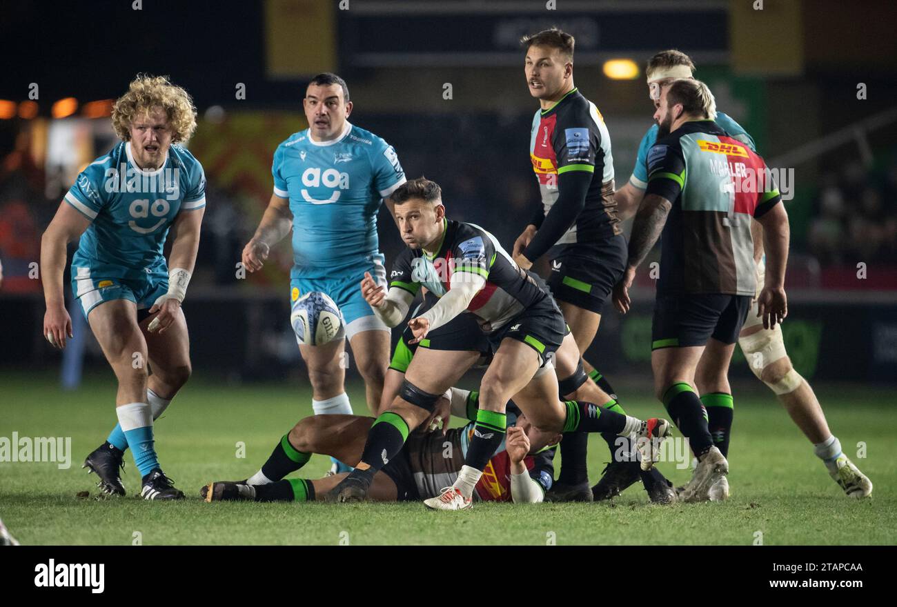 Harliquins Danny Care in action during the Harlequins v Sale Sharks ...