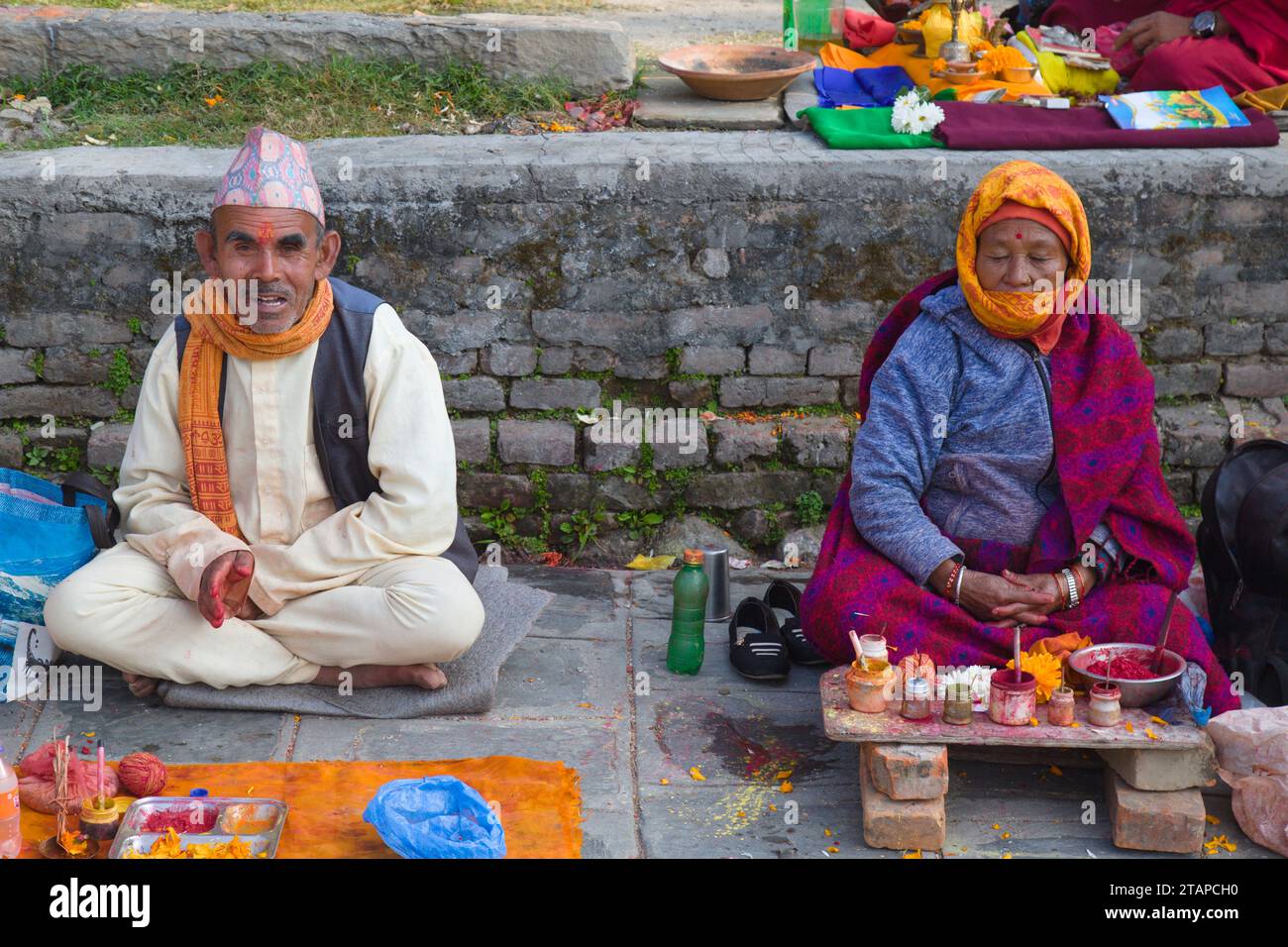 Nepal, Kathmandu Valley, Budhanilkantha, hindu temple, Tihar festival ...