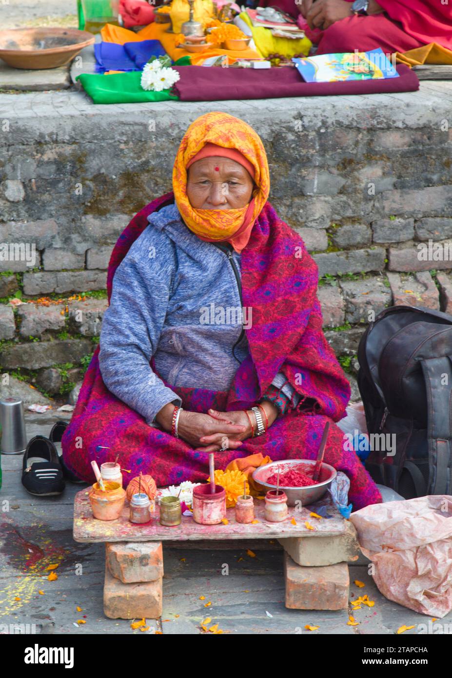 Nepal, Kathmandu Valley, Budhanilkantha, hindu temple, Tihar festival ...