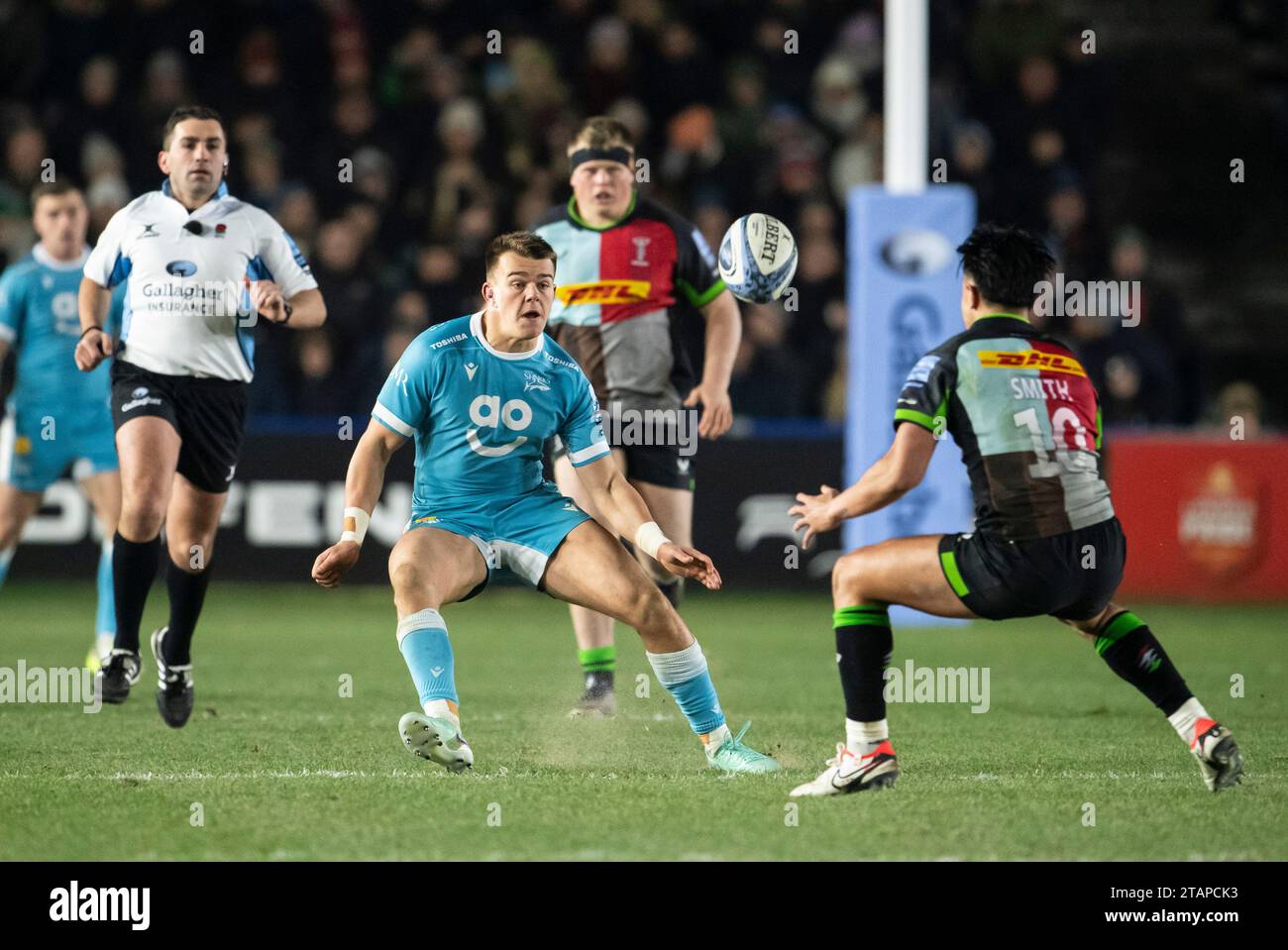 Harlequins Marcus Smith in action during the Harlequins v Sale Sharks ...