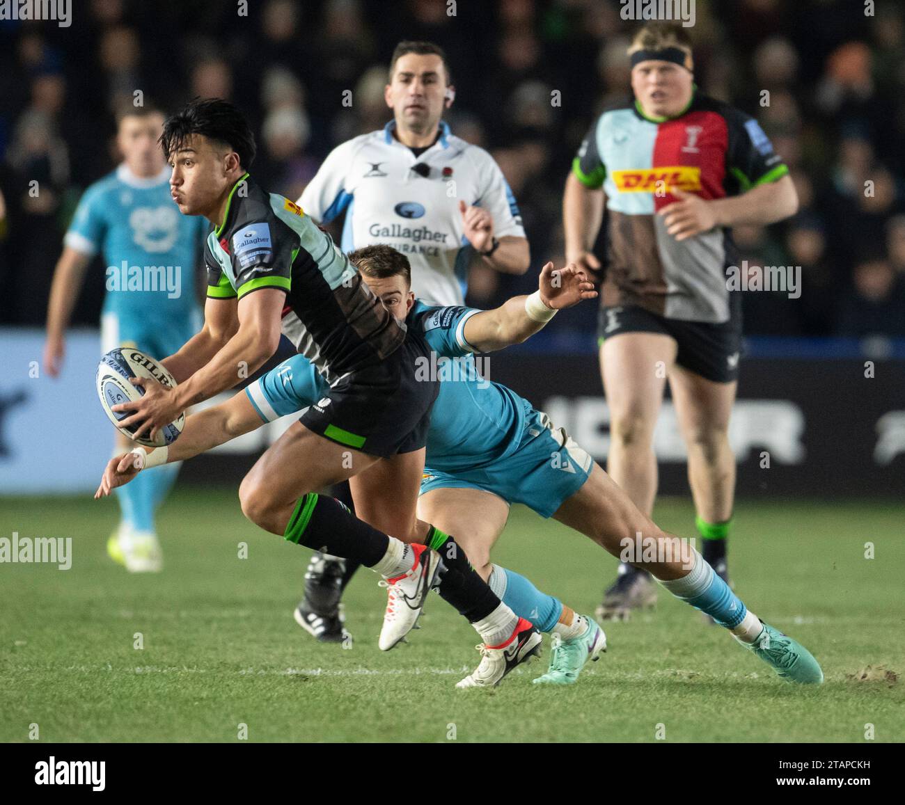 Harlequins Marcus Smith in action during the Harlequins v Sale Sharks ...