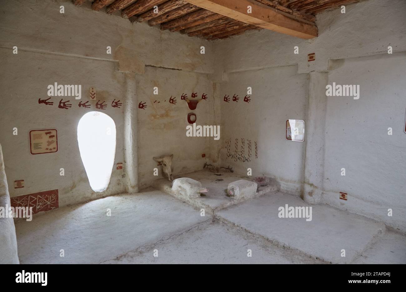 A recreation of an ancient Neoloithic house from Catal Hoyuk, Turkey ...