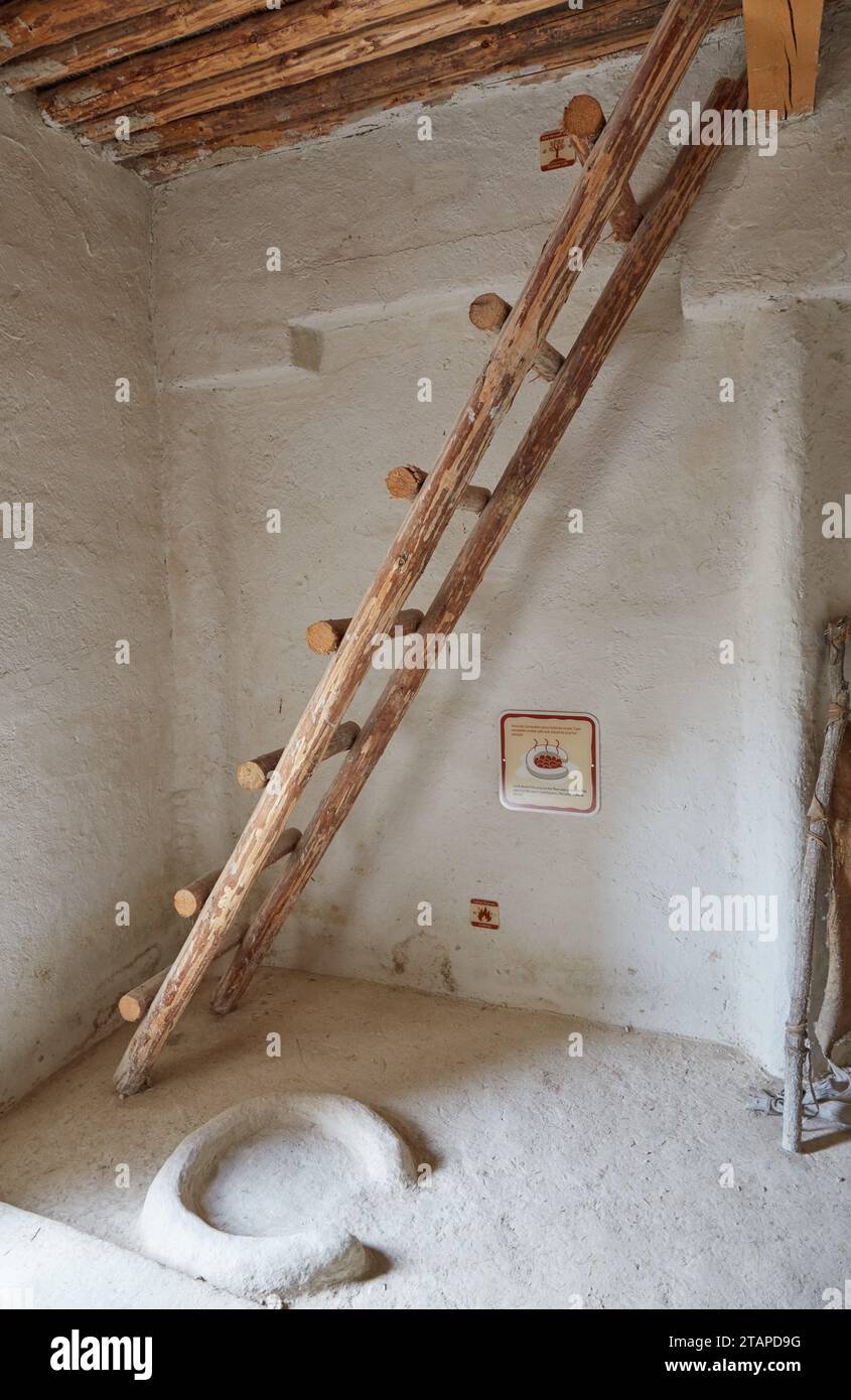 A recreation of an ancient Neoloithic house from Catal Hoyuk, Turkey ...