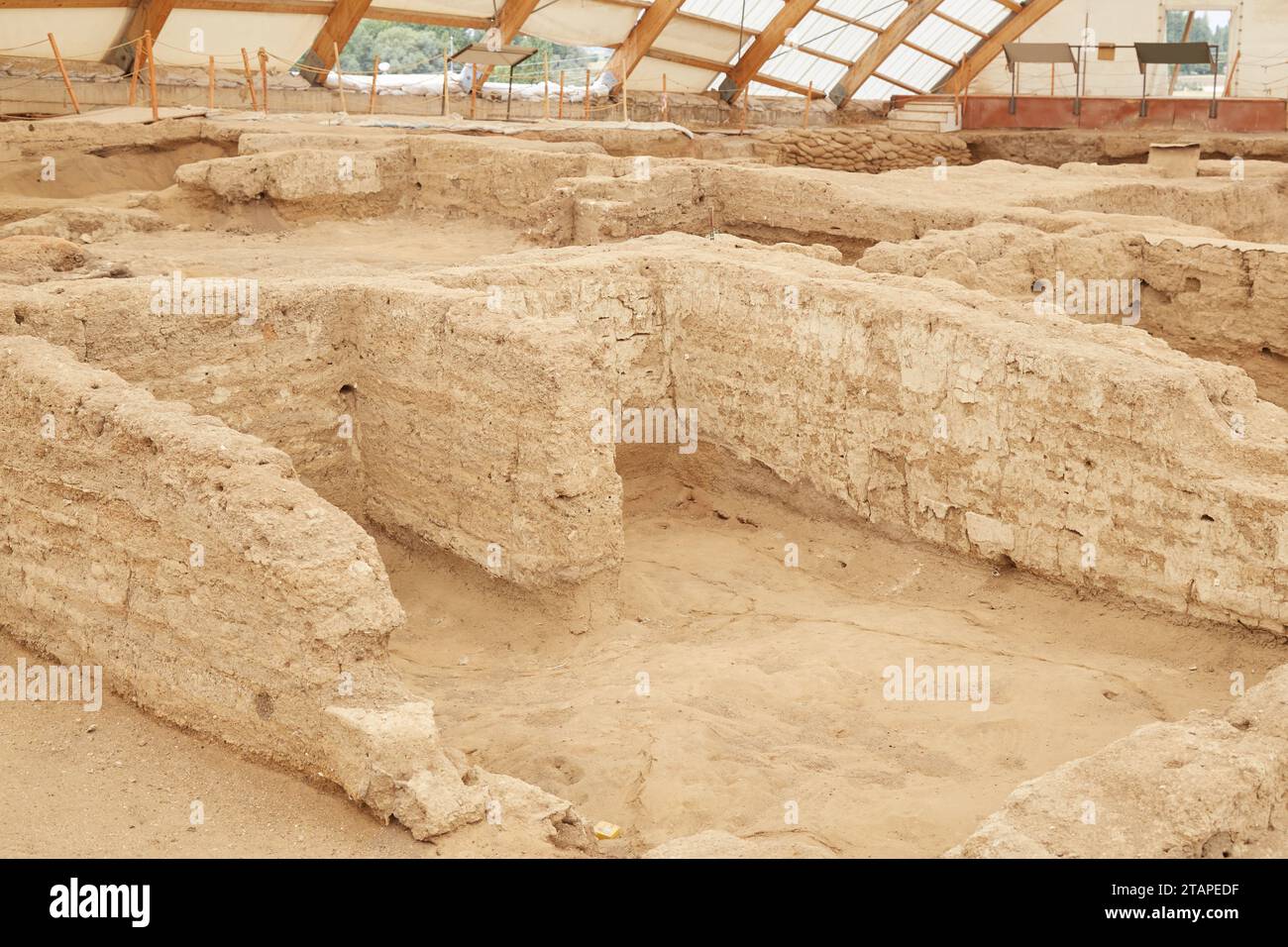 The ancient Neoloithic city of Catal Hoyuk in Turkey, founded over 9000 ...