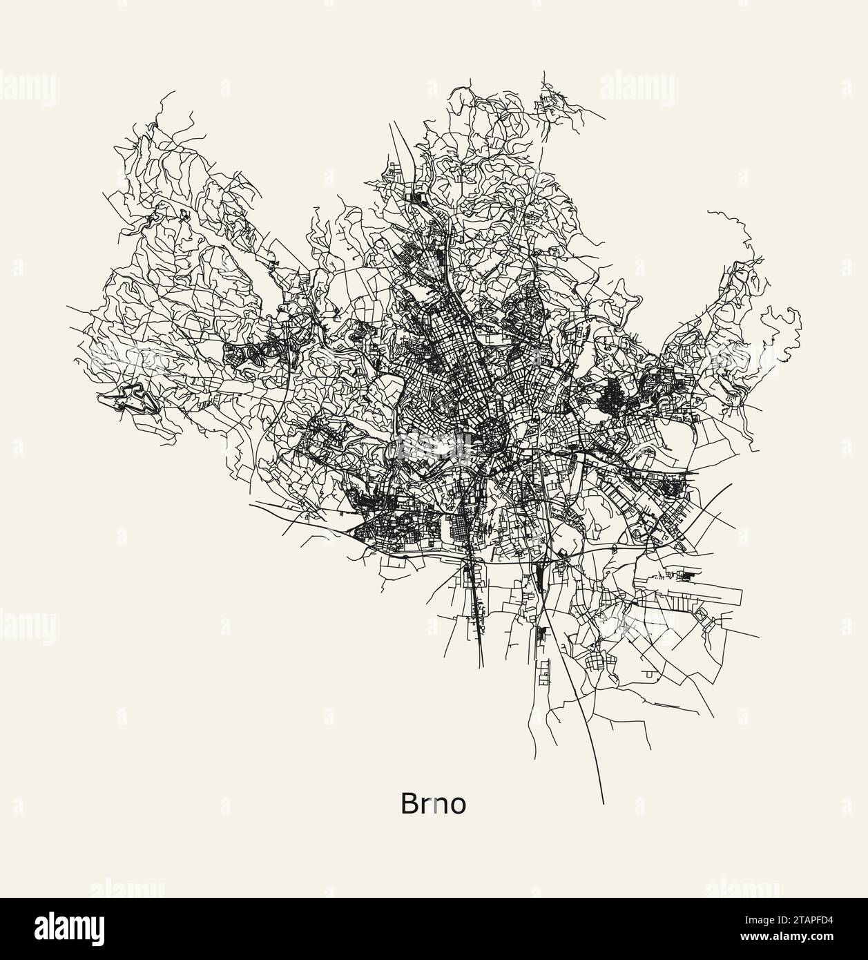 Vector road city map Brno, Czech Republic Stock Vector Image & Art - Alamy