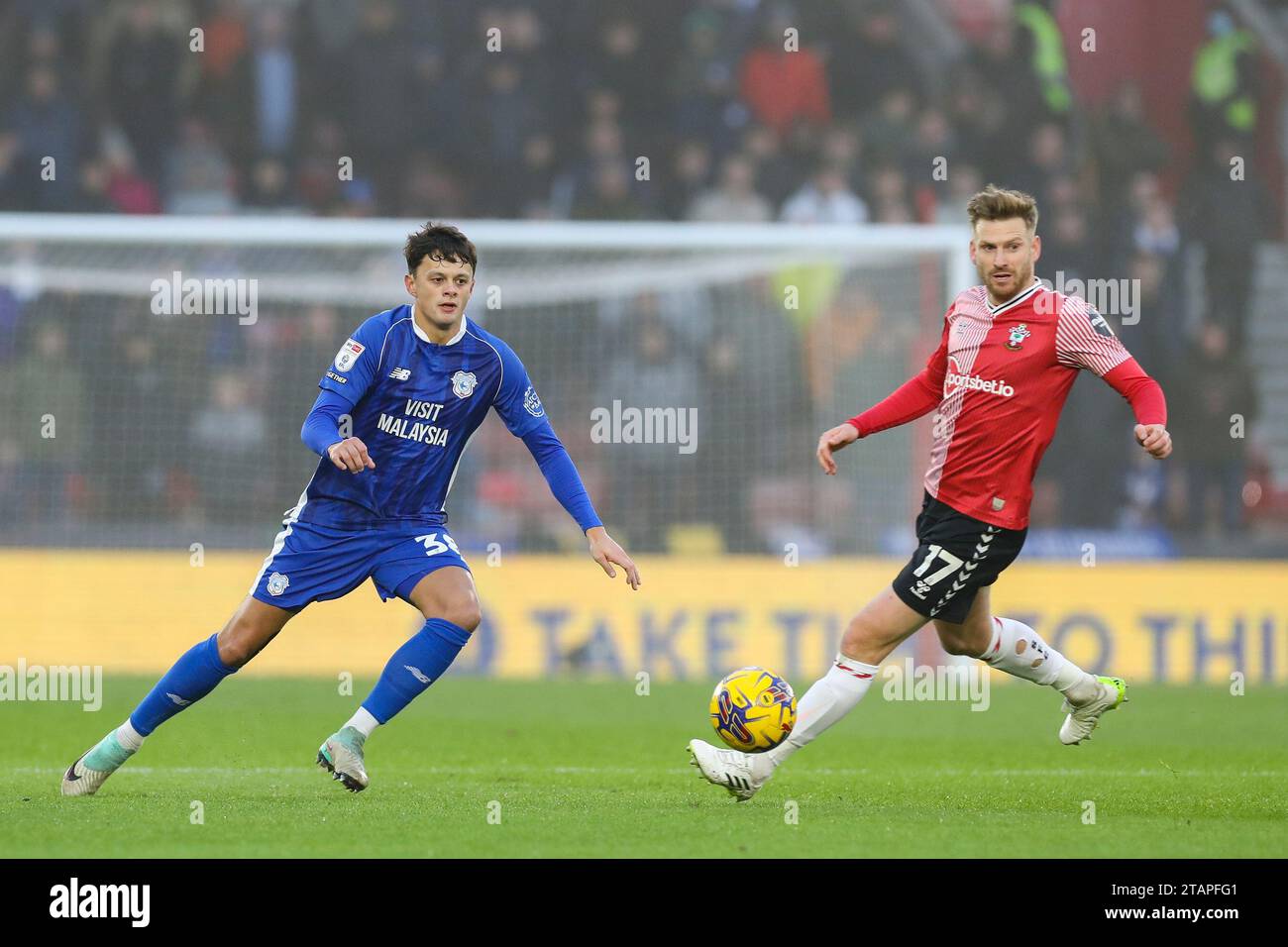Southampton, UK. 02nd Dec, 2023. Cardiff City defender Perry Ng (38 ...