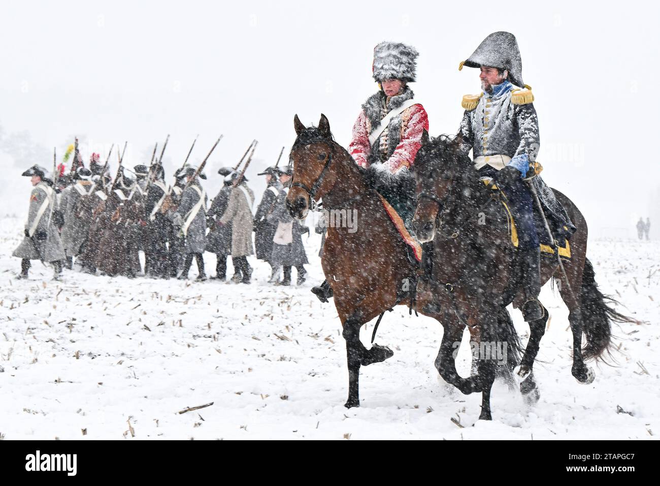 Tvarozna, Czech Republic. 02nd Dec, 2023. Reconstruction of the Battle ...
