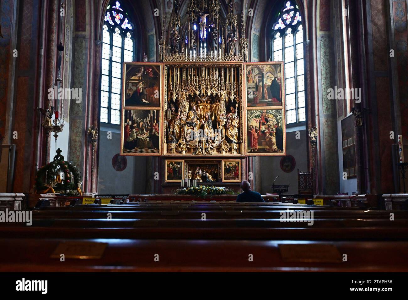 The world famous Michael Pacher Altar in Sankt Wolfgang, Salzkammergut ...