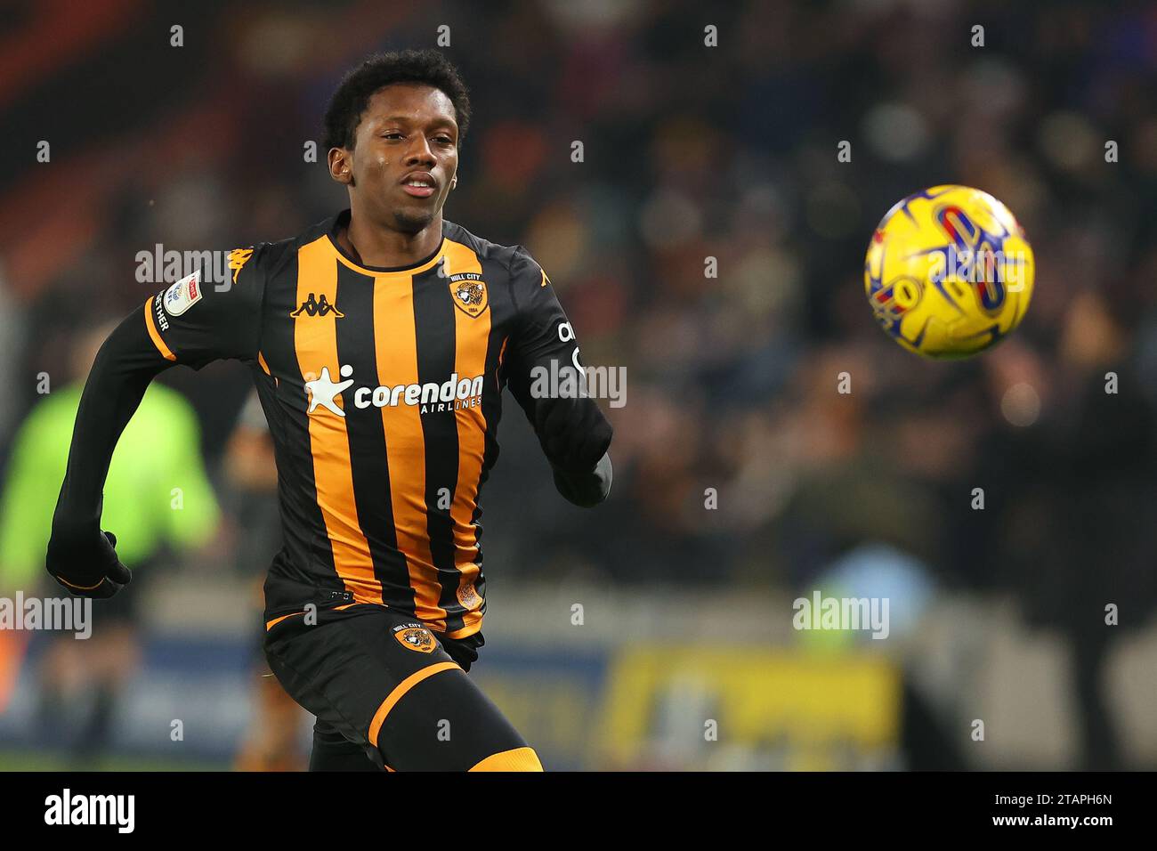Jaden Philogene of Hull City during the Sky Bet Championship match Hull ...