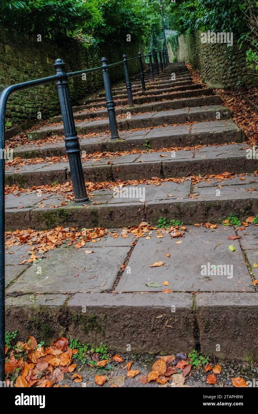 Dean's Steps leading from Llandaff Green to Llandaff Cathedral. Old ...