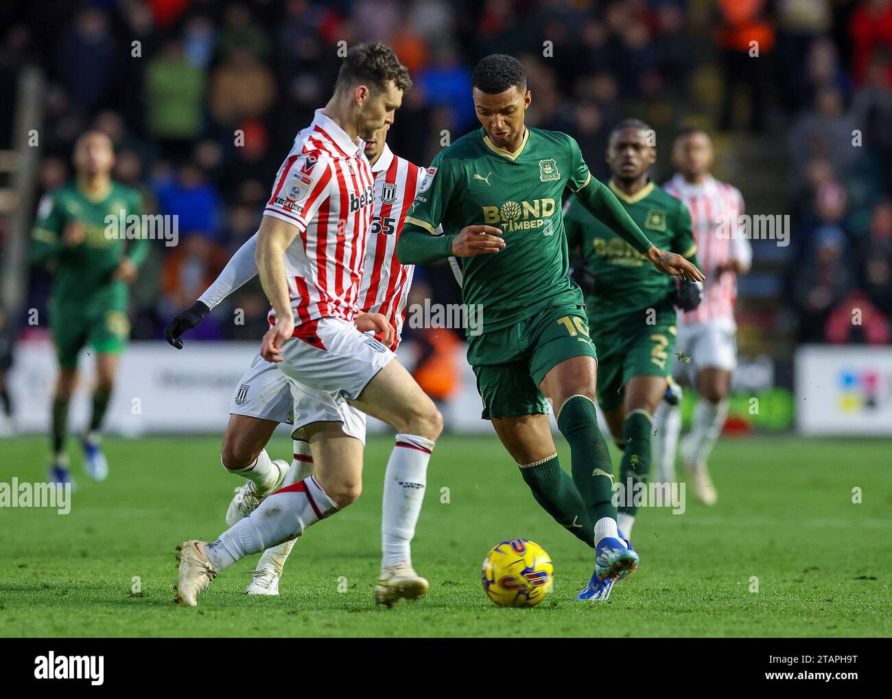 Morgan Whittaker #10 of Plymouth Argyle attacking during the Sky Bet ...