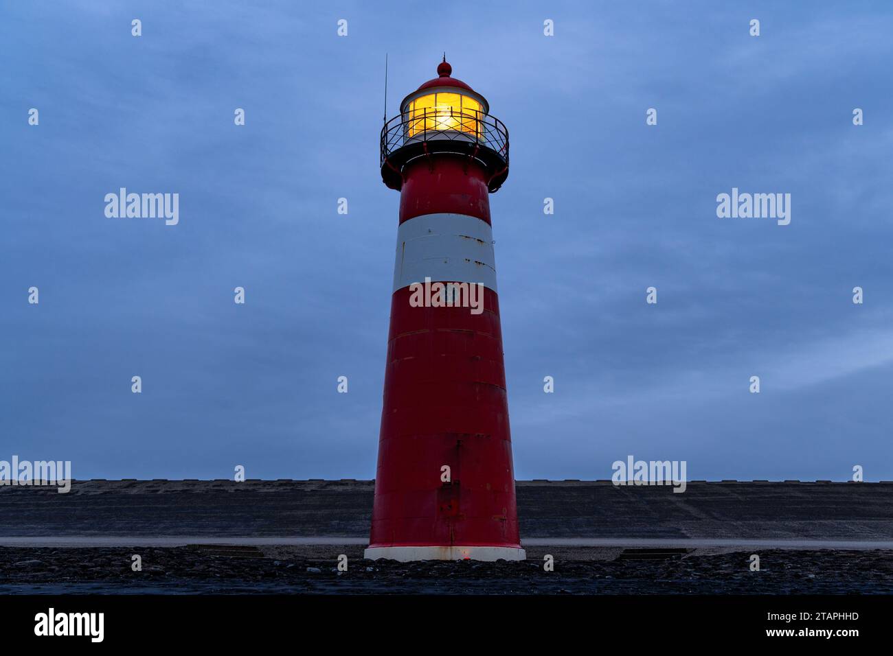 short lighthouse of Westkapelle, Netherlands at dusk Stock Photo - Alamy