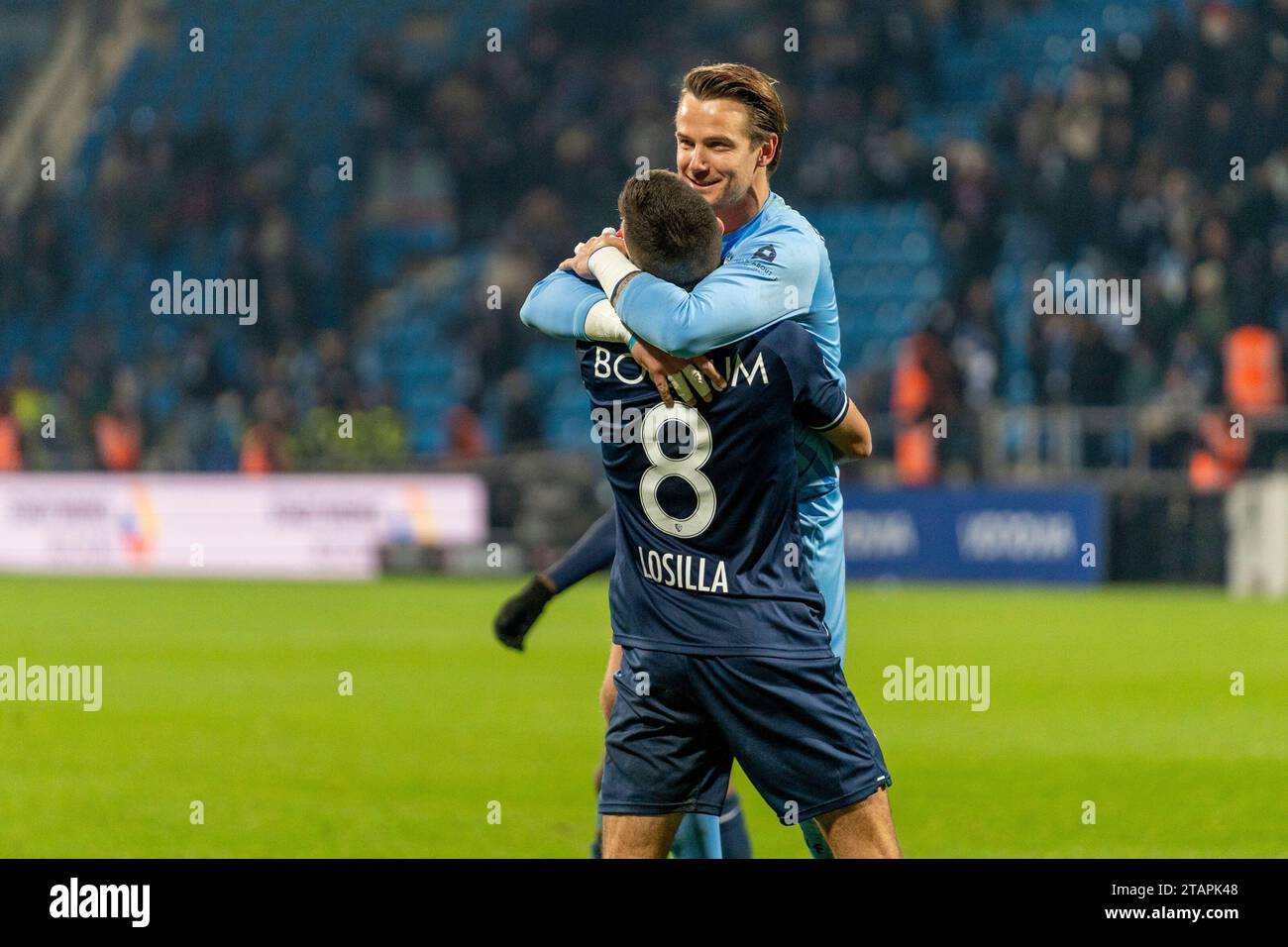 Bochum, Deutschland. 14th Jan, 2023. Die Spieler des VfL Bochum feiern ...