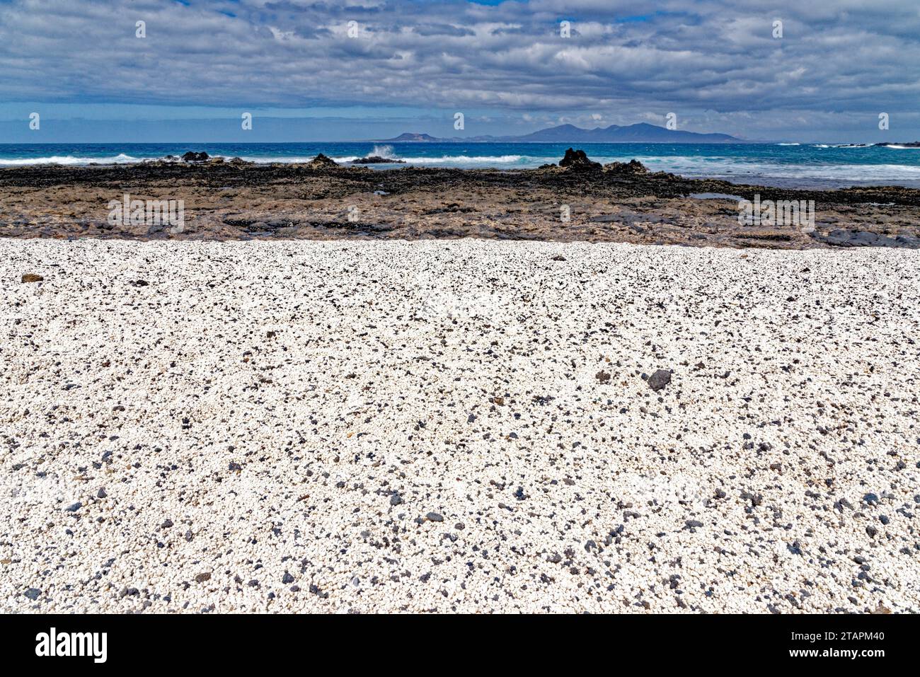 Playa del Mejillon or Playa del Bajo de la Burra, called Popcorn Beach ...