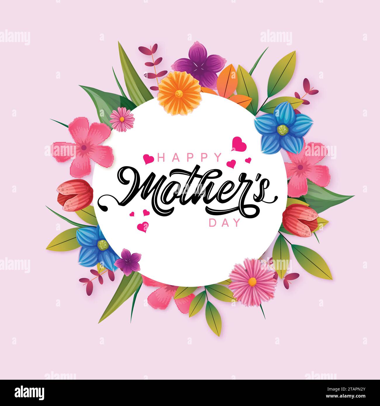 Daughter wishes mom happy mothers Stock Vector Images - Alamy