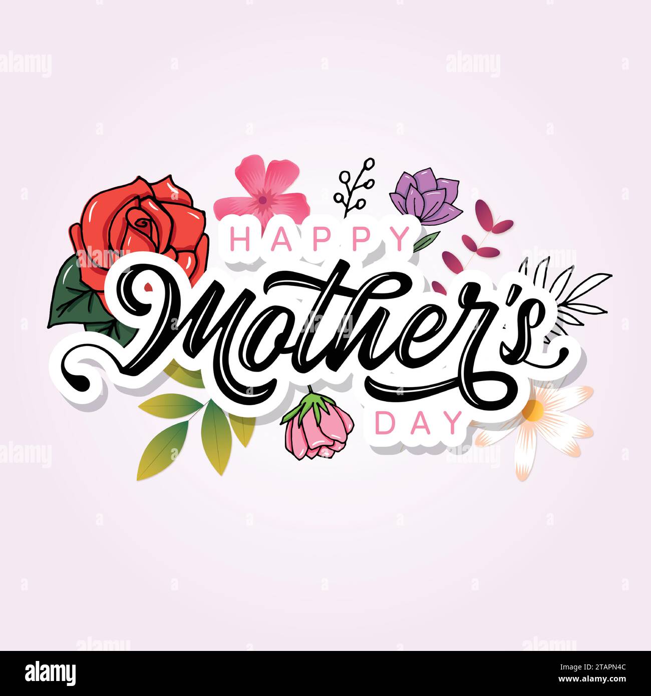 Happy Mothers Day Wishes With Heart Mother Day Calligraphy Elegant