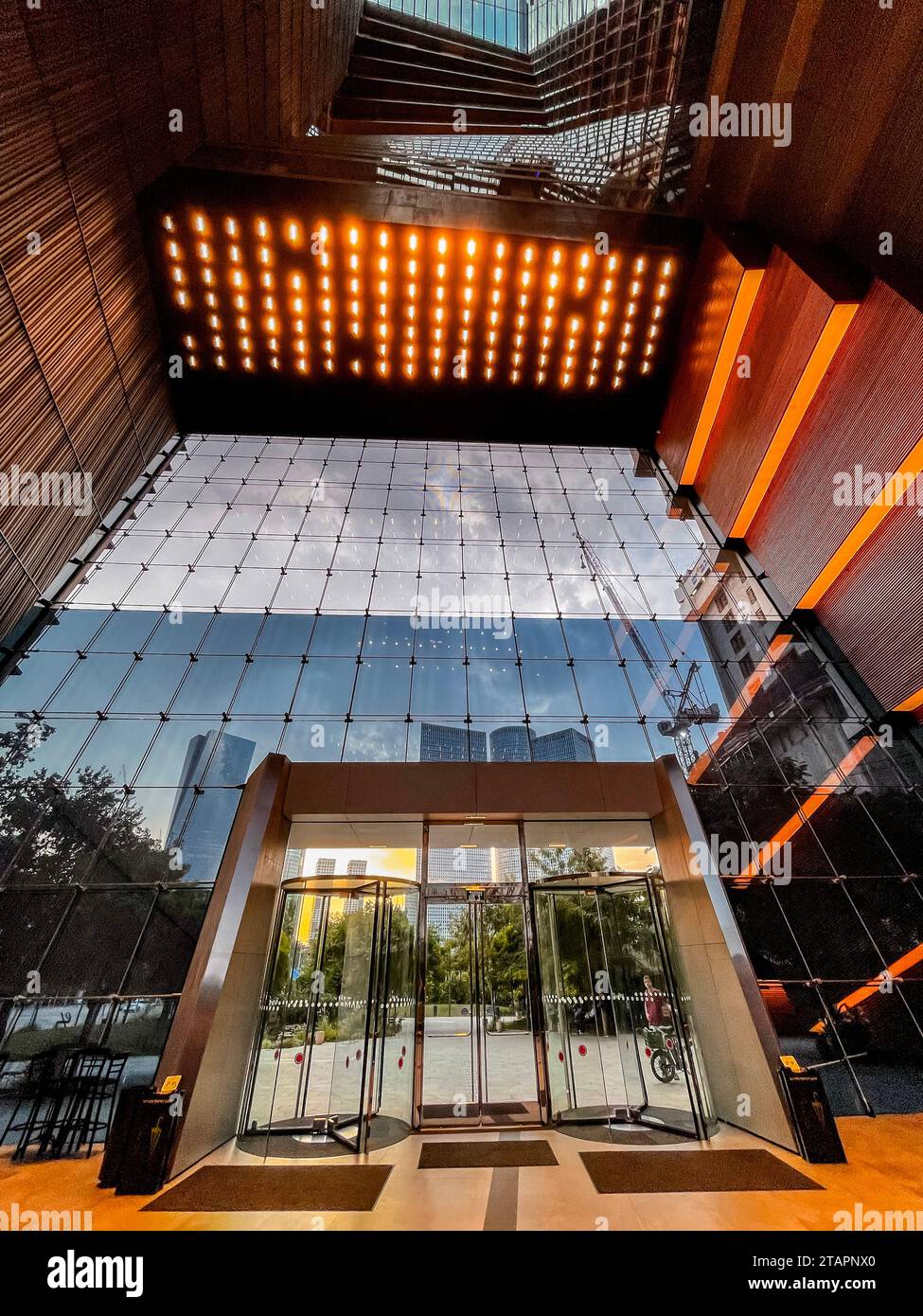 Tel Aviv, Israel - October 9, 2023: Totzeret HaAretz Towers, stylized ...