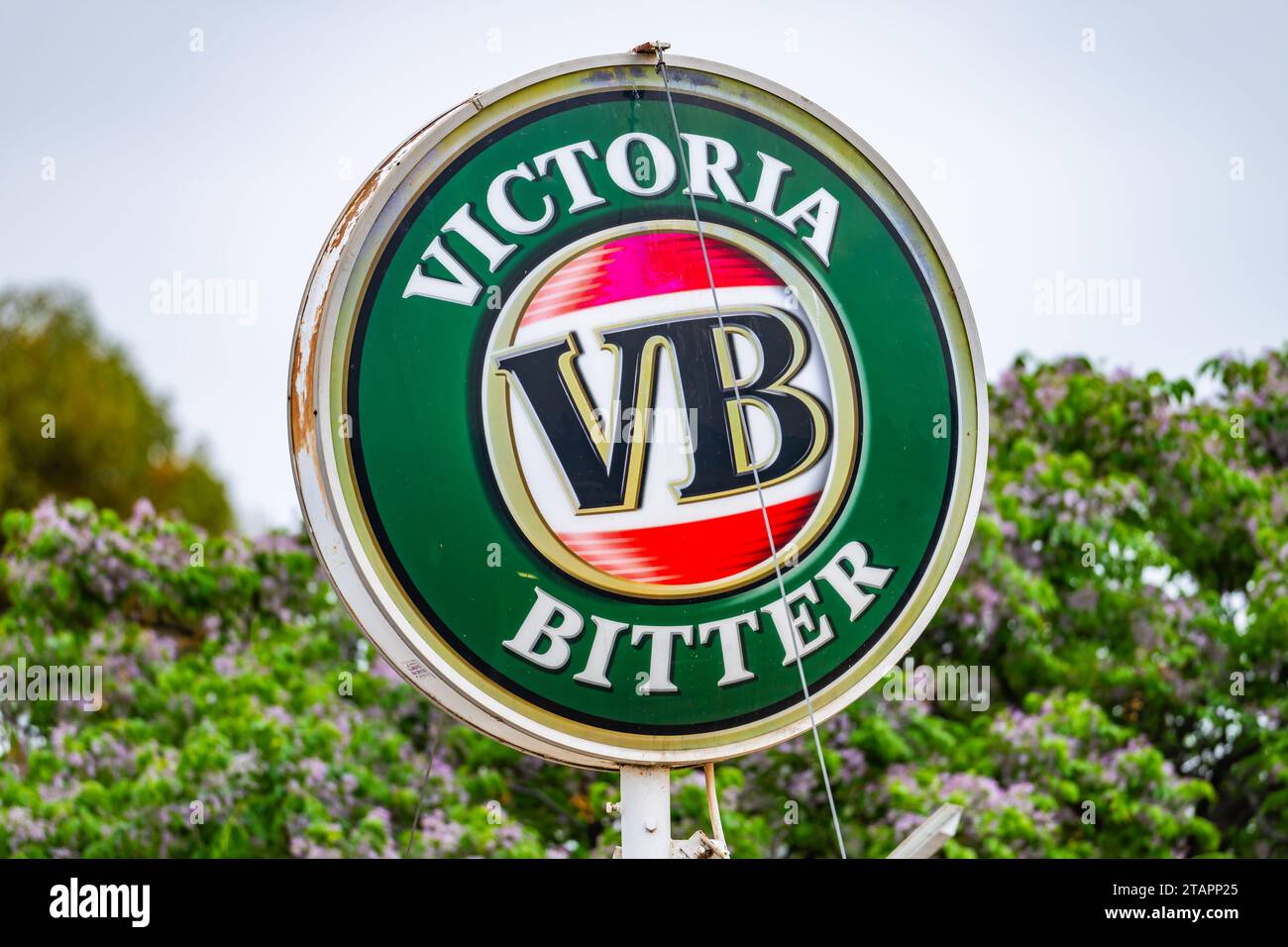 Huge roof-top sign of Victoria Bitter beer. Victoria, Australia Stock ...