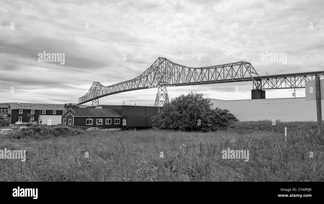 Bridge. Road bridge in countryside. Bridge made of structural steel ...