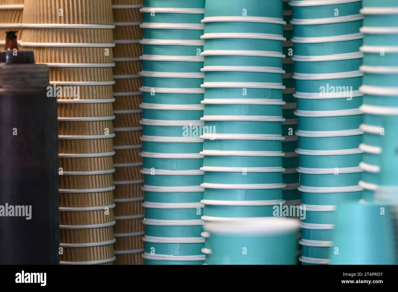 Coffee cups stacked on top of each other for coffee to go Stock Photo ...