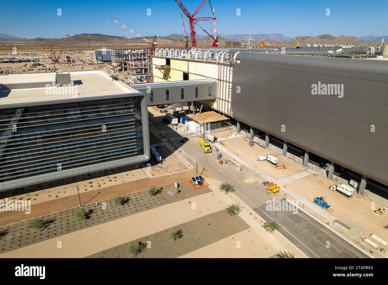 An aerial view of the Taiwan Semiconductors Mega Factory construction ...