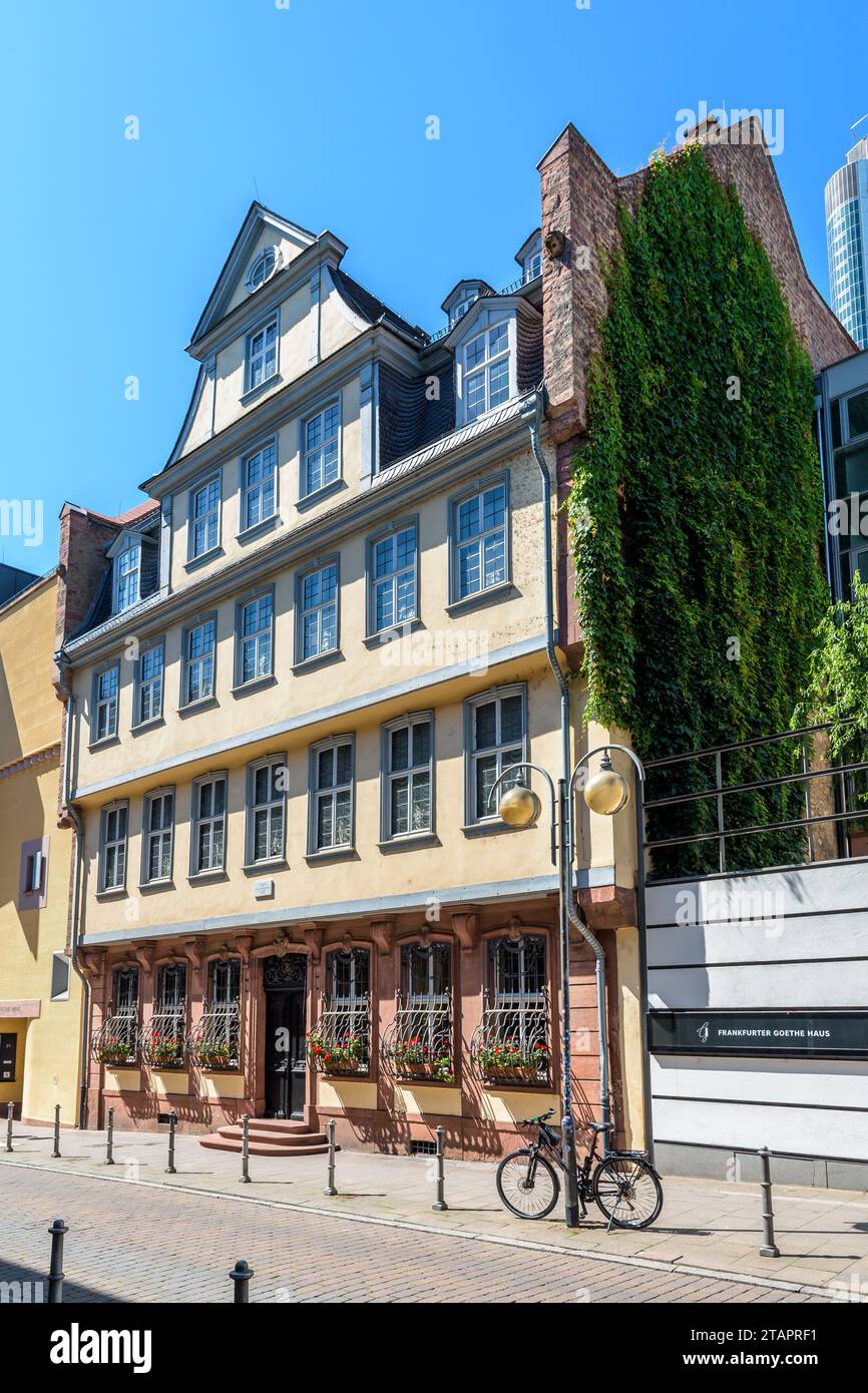 Facade of the Goethe house located in the Innenstadt district in ...
