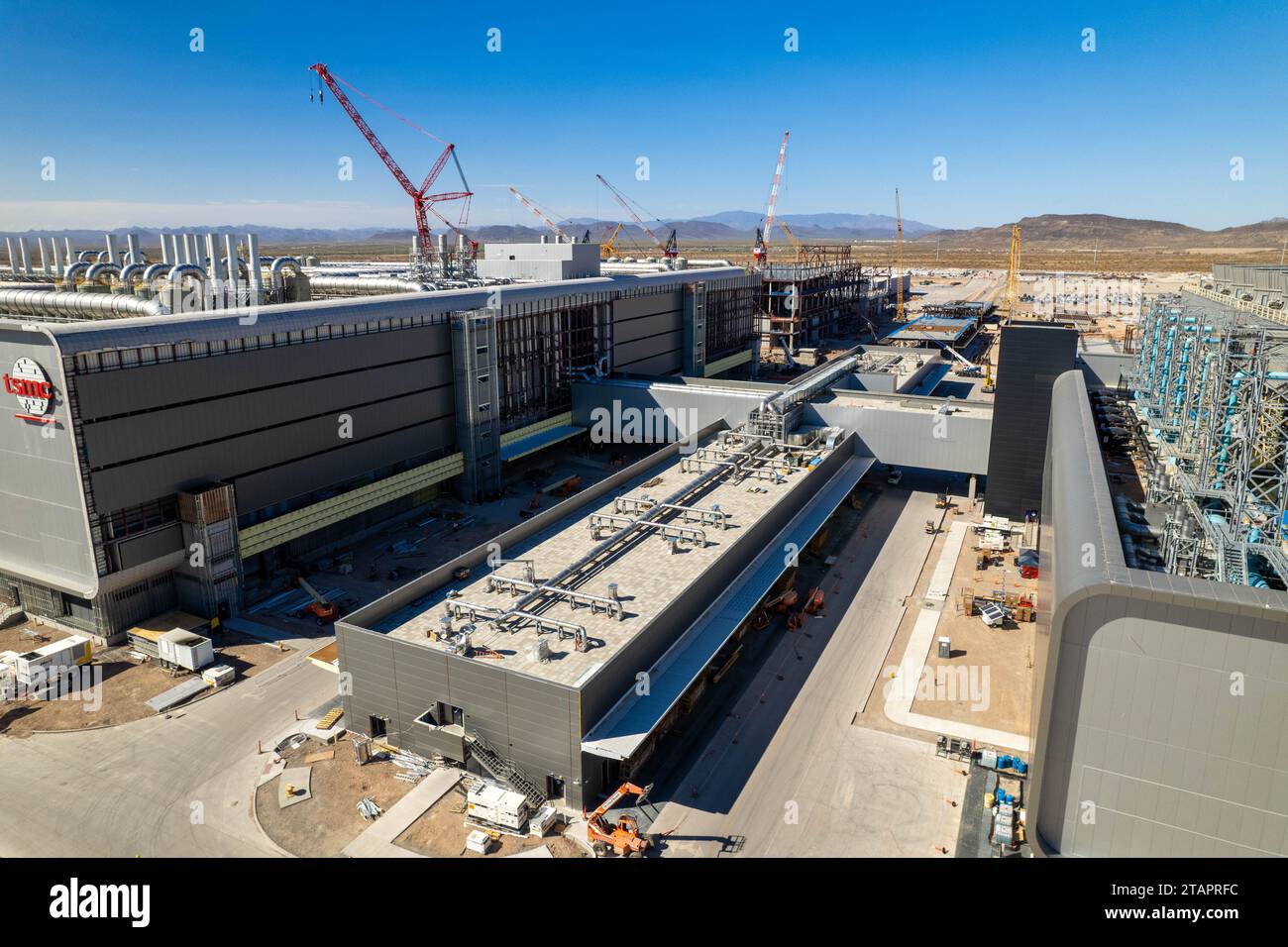 An aerial view of the Taiwan Semiconductors Mega Factory construction ...