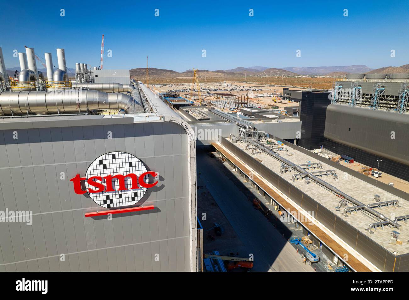 An aerial view of the Taiwan Semiconductors Mega Factory construction ...