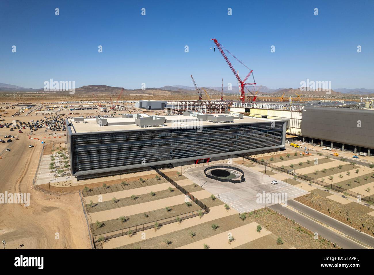 An aerial view of the Taiwan Semiconductors Mega Factory construction ...