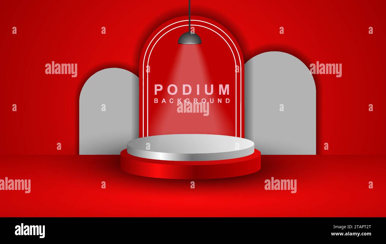 3D podium set background with light and shadow. Abstract geometric ...