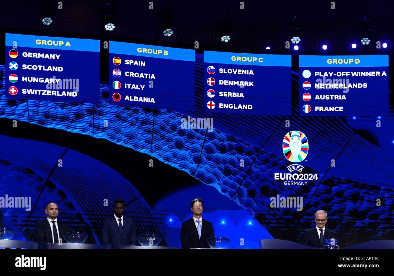 Close up of Group A, B, C and D shown on the LCD screens following the ...