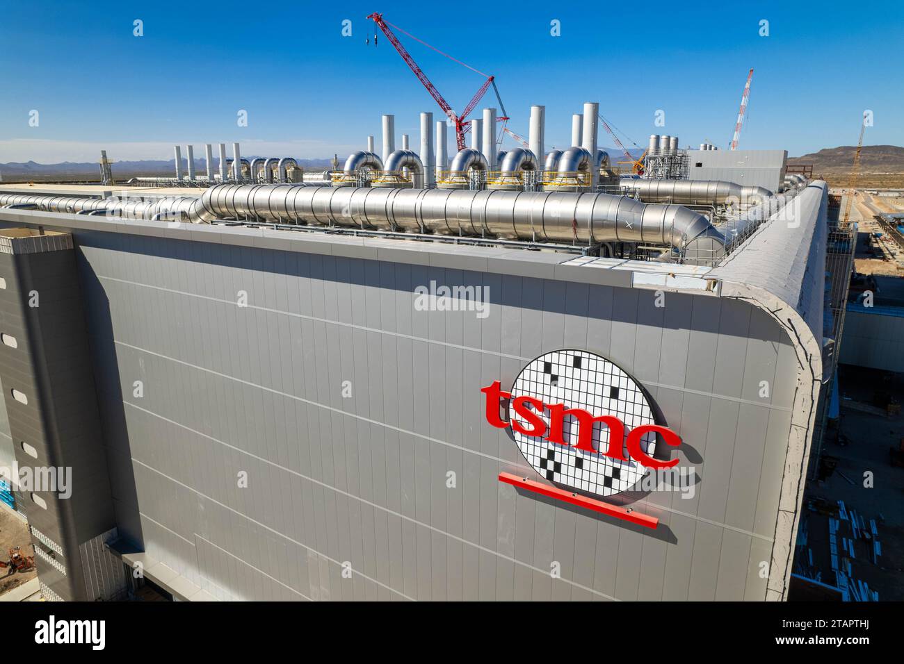 An aerial view of the Taiwan Semiconductors Mega Factory construction ...