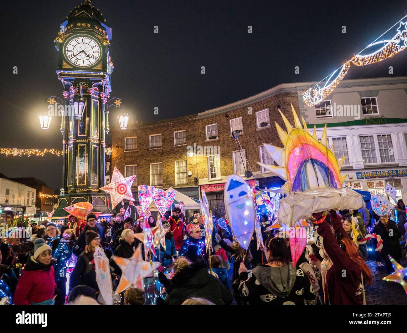 Sheerness, Kent, UK. 2nd Dec, 2023. The annual Christmas Lantern Parade ...