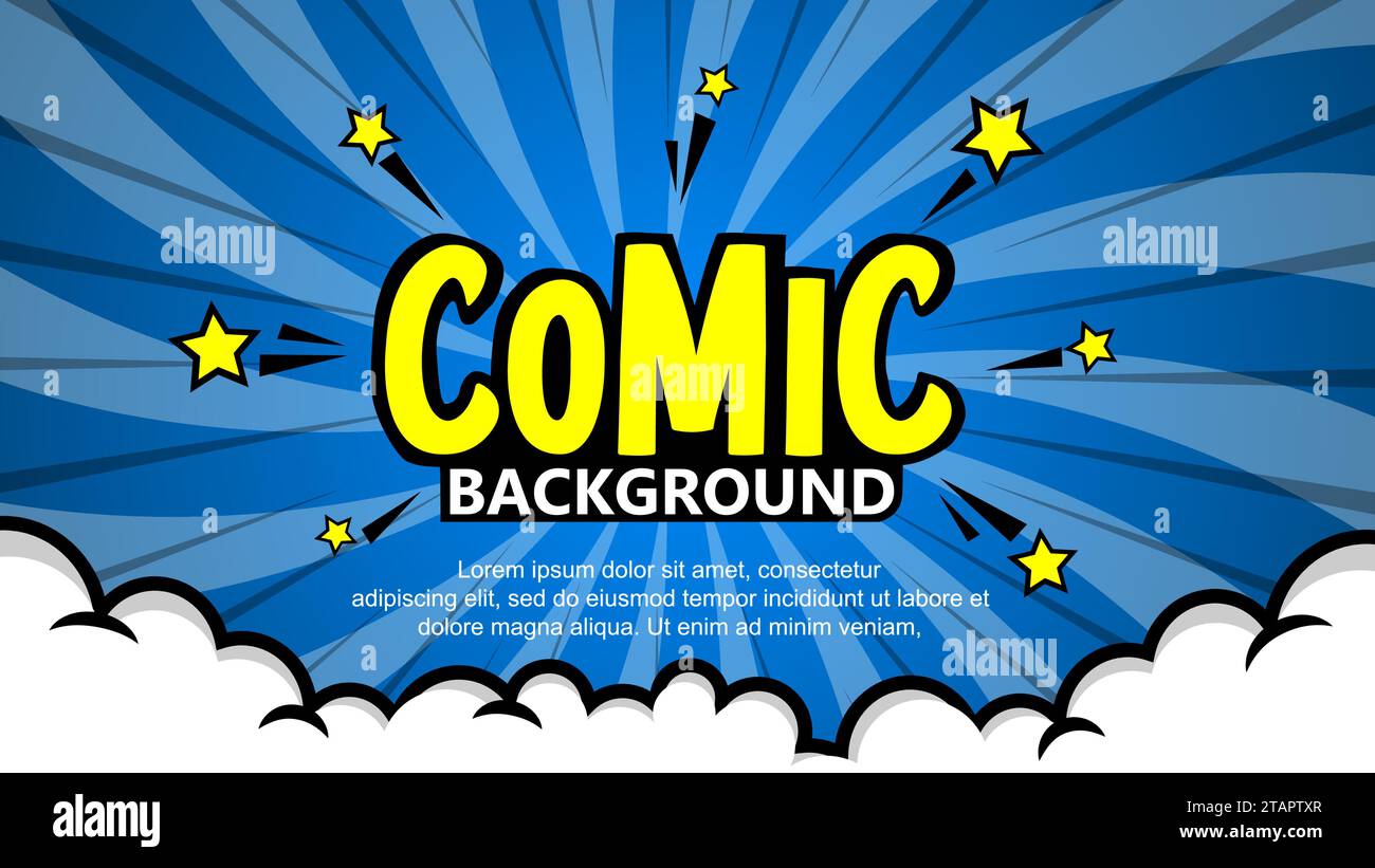 Pop art comic book cartoon magazine cover. Cute cartoon retro strip ...