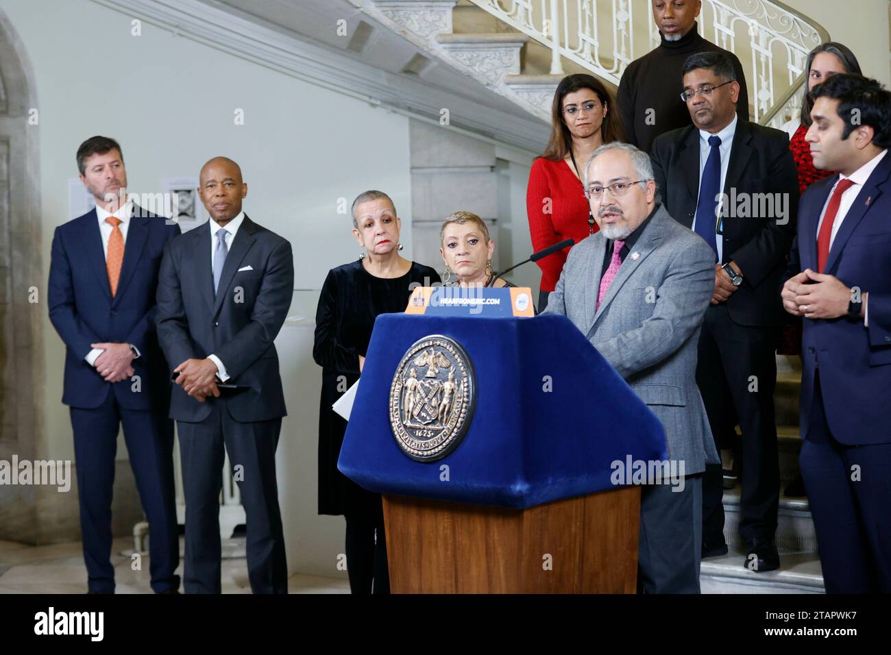 New York, USA, December 01, 2023 - Mayor Eric Adams, GMHC members along ...