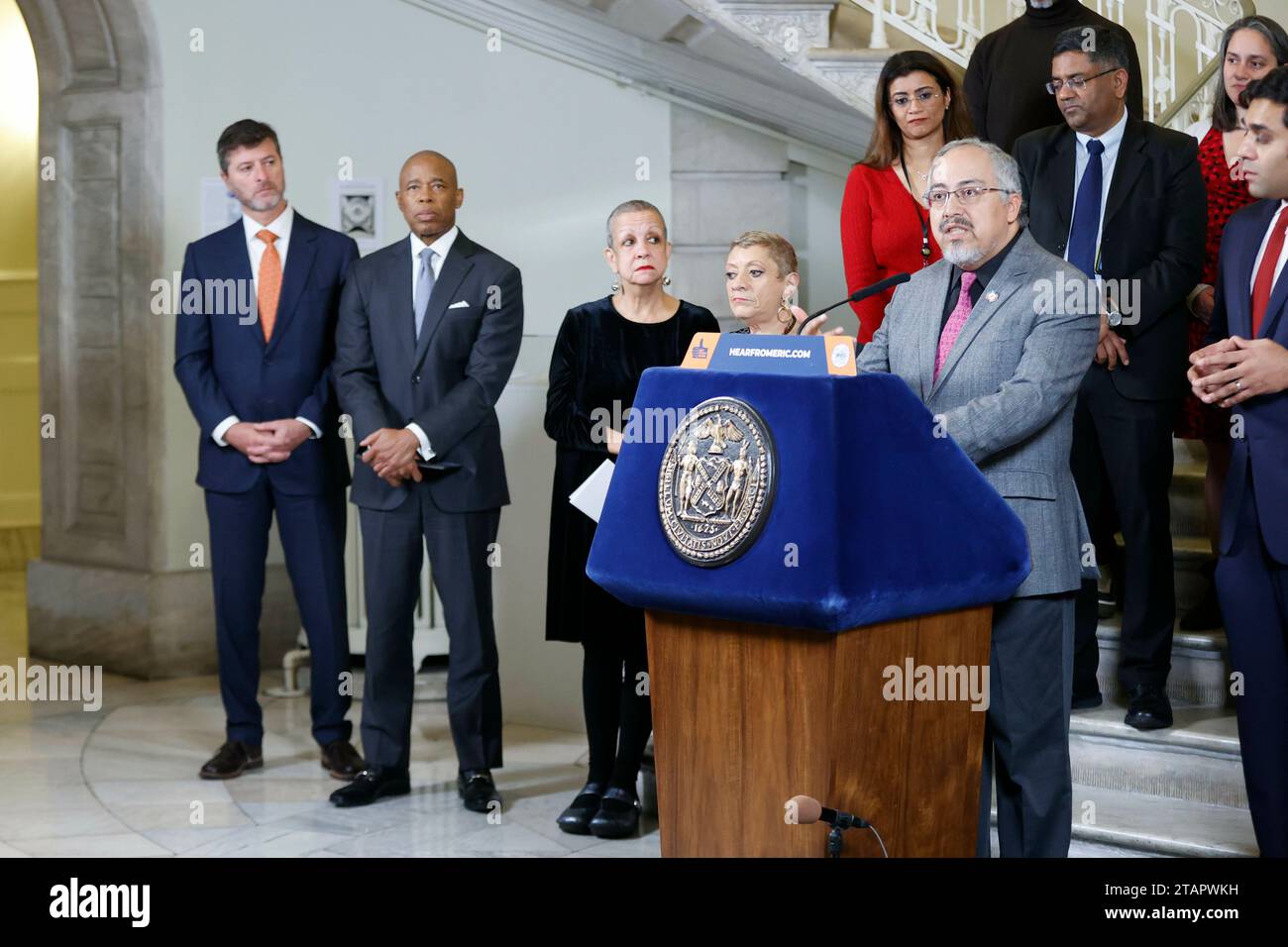 New York, USA, December 01, 2023 - Mayor Eric Adams, GMHC members along ...